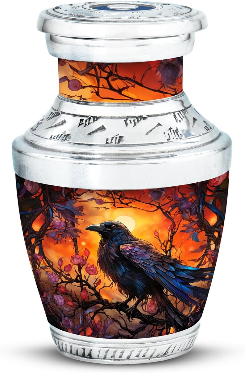 Raven Cremation Urn for Human Ashes-artistic Large Aluminum Urn for ...