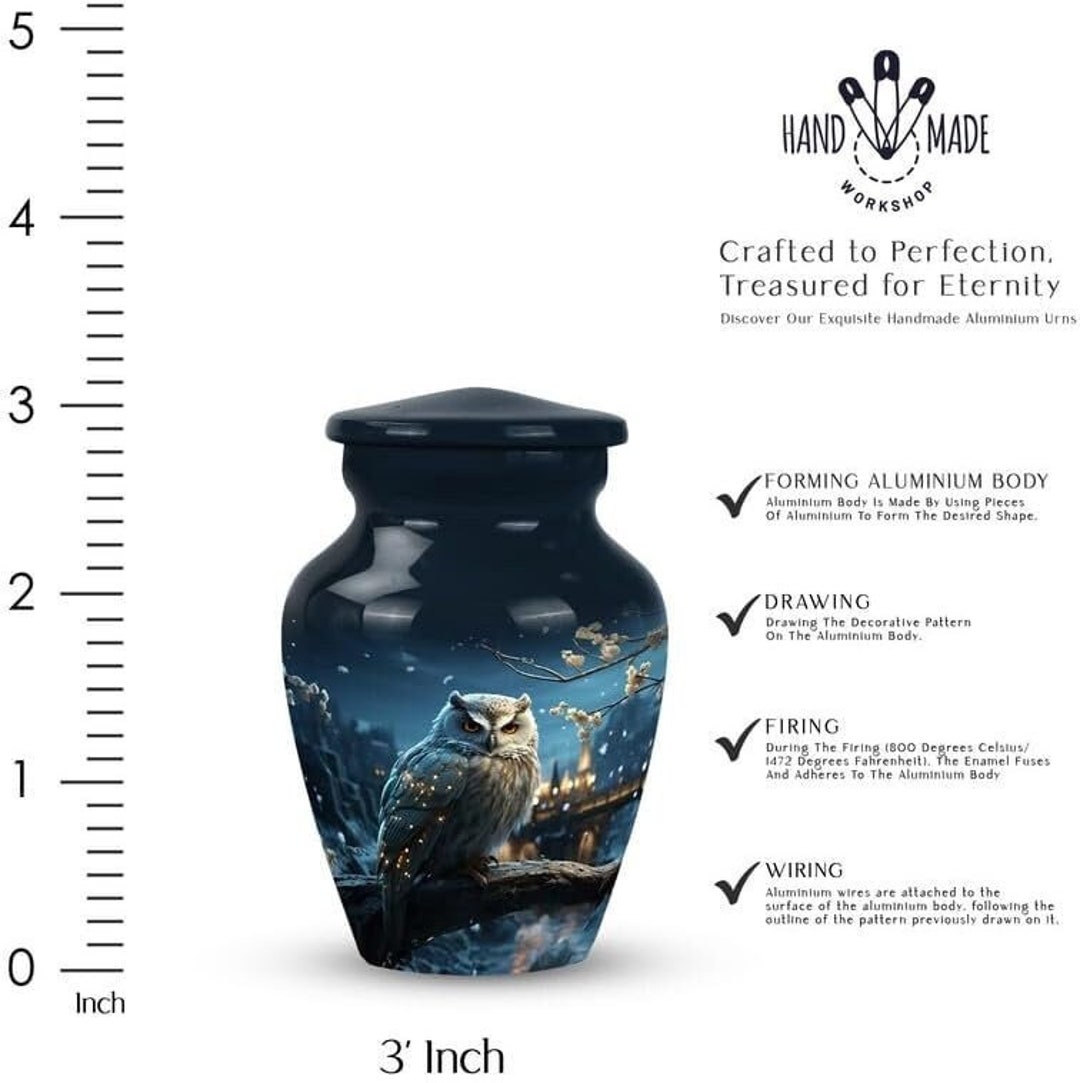 Night Owl Cremation Urn for Ashes - Unique Memorial Keepsake ...