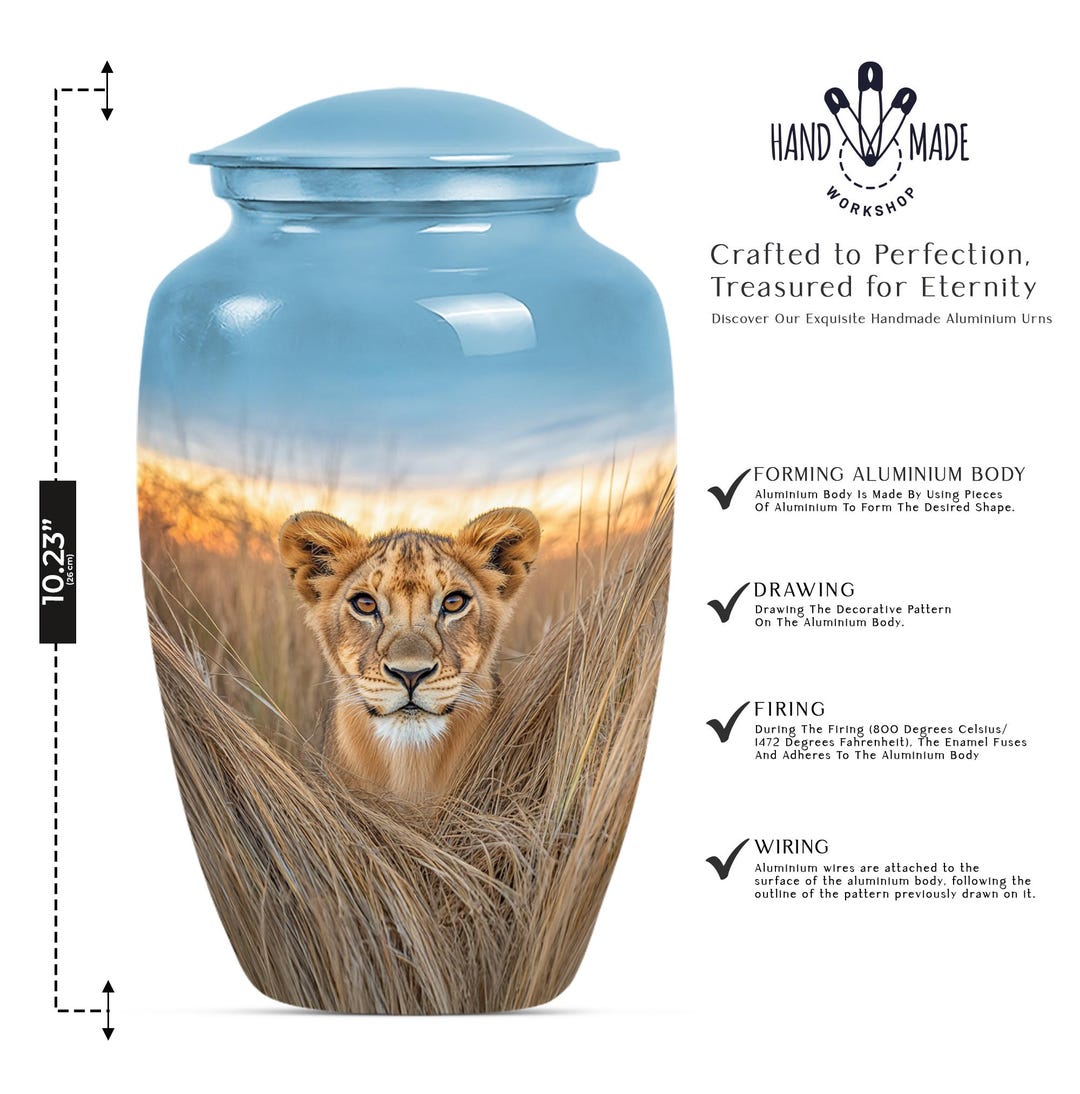 Lion Urn for Ashes – Cremation Urn, Baroque Urn, Urn for Ashes Adult ...