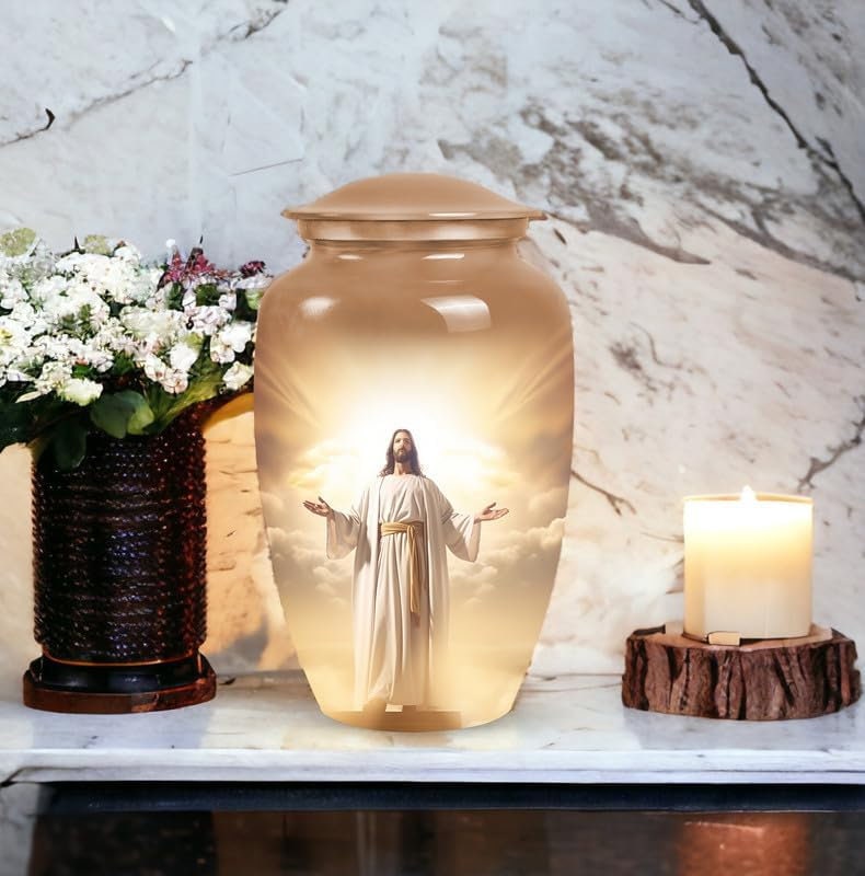 Jesus Christ Urn, Memorial Urn for Human Ashes, Decorative Keepsake Urn ...