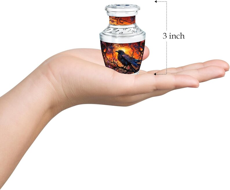 Raven Cremation Urn for Human Ashes-artistic Large Aluminum Urn for ...