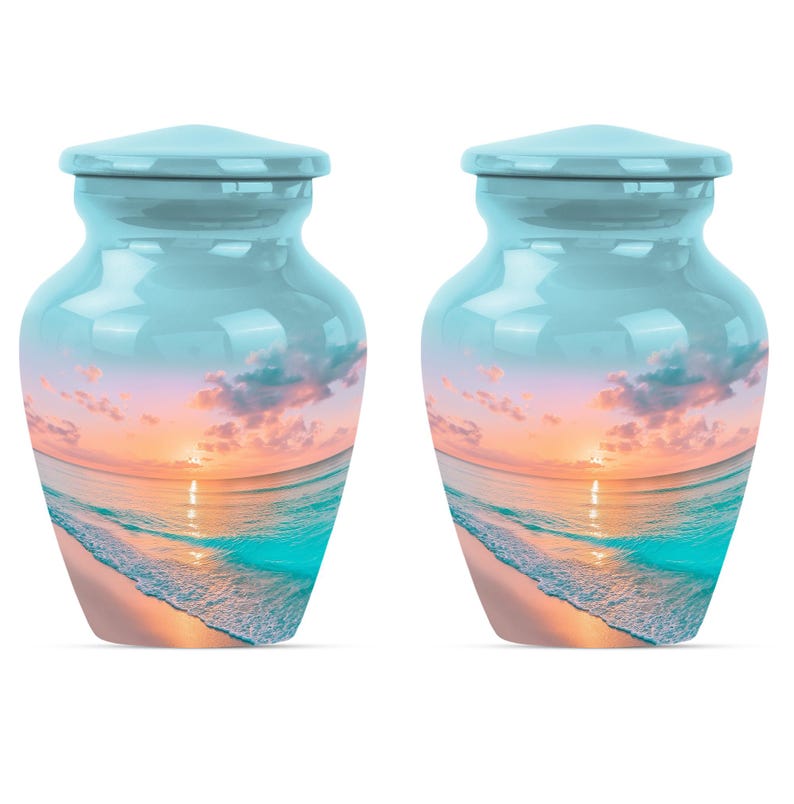 Personalized Ocean Sunset Cremation Urn for Human Ashes Adult Male Dad ...
