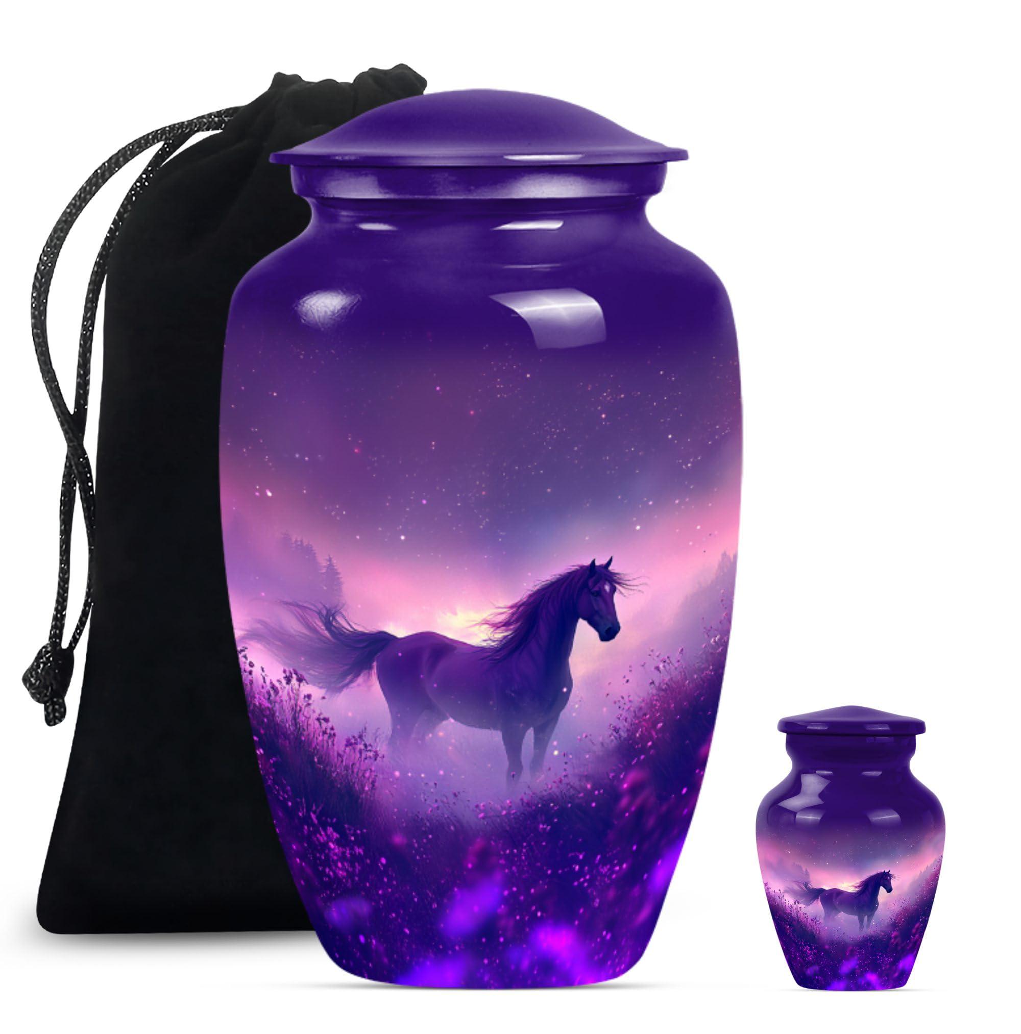 Majestic Purple Horse Cremation Urn – Beautiful Memorial Urns for Ashes ...