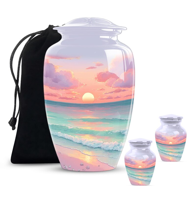 Personalized Sunset Beach Urn for Ashes - Ocean Cremation Urns for ...