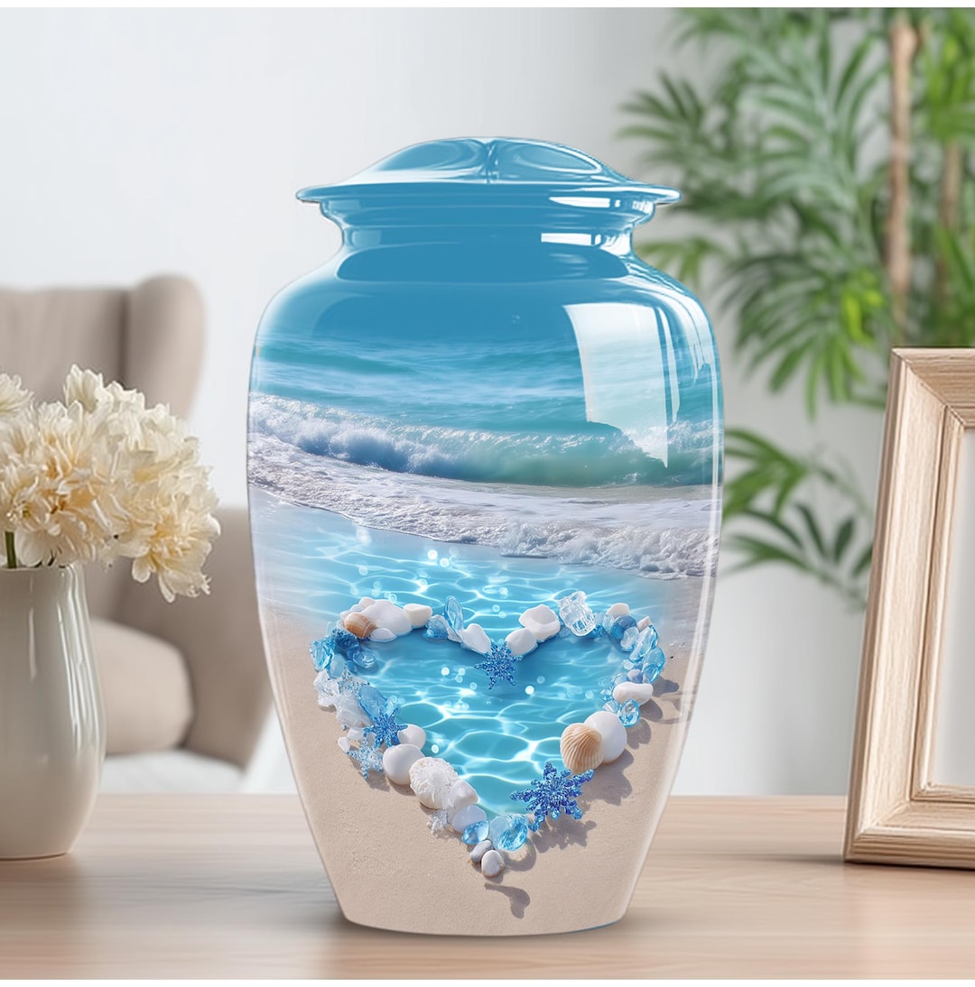 Personalized Ocean Beach Cremation Urn – Large & Keepsake Set ...