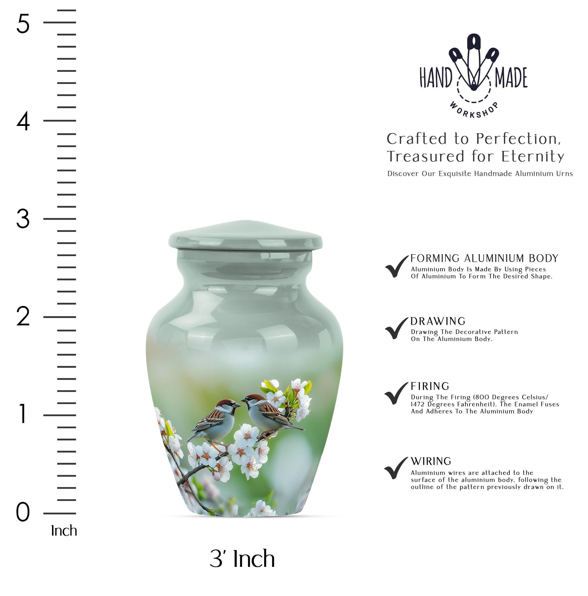 Sparrow Cremation Urn for Human Ashes Adult Male Female, Bird Memorial ...