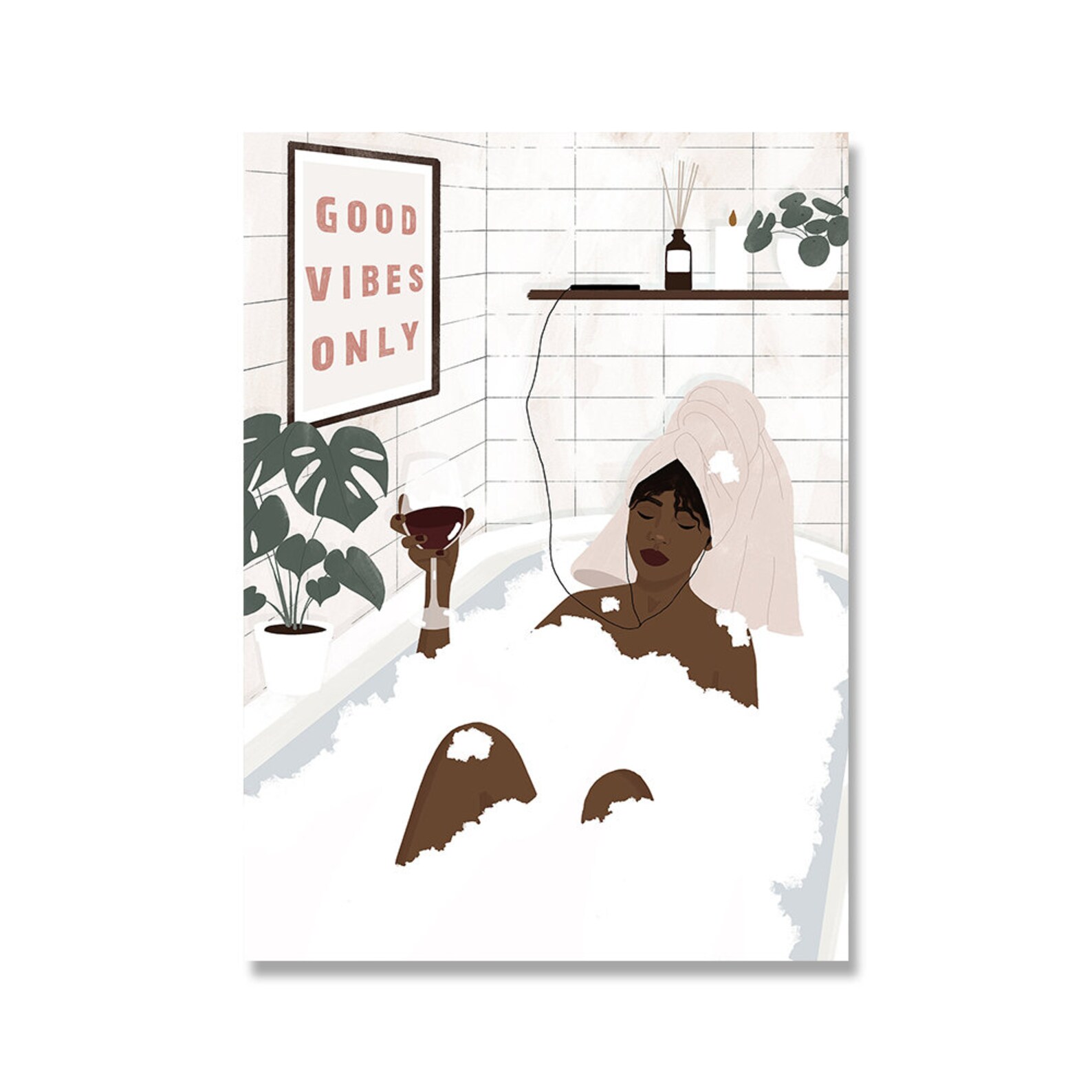 Spa Bath Day Canvas Print, Abstract Bathroom Art, Cotton Canvas Poster ...