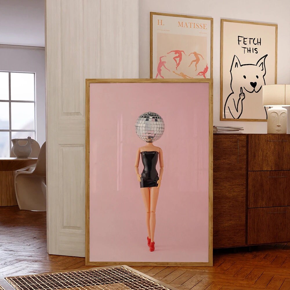 Cute Retro Doll Posters With Pink Aesthetic, Cute Girly Wall Posters ...