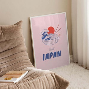 Japanese Food Wall Poster, Japan Food Wall Art, Japan Pink Cotton ...