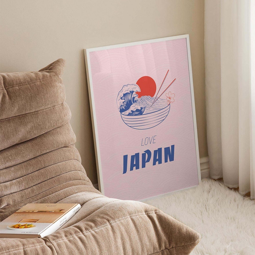 Japanese Food Wall Poster Japan Food Wall Art Japan Pink - Etsy