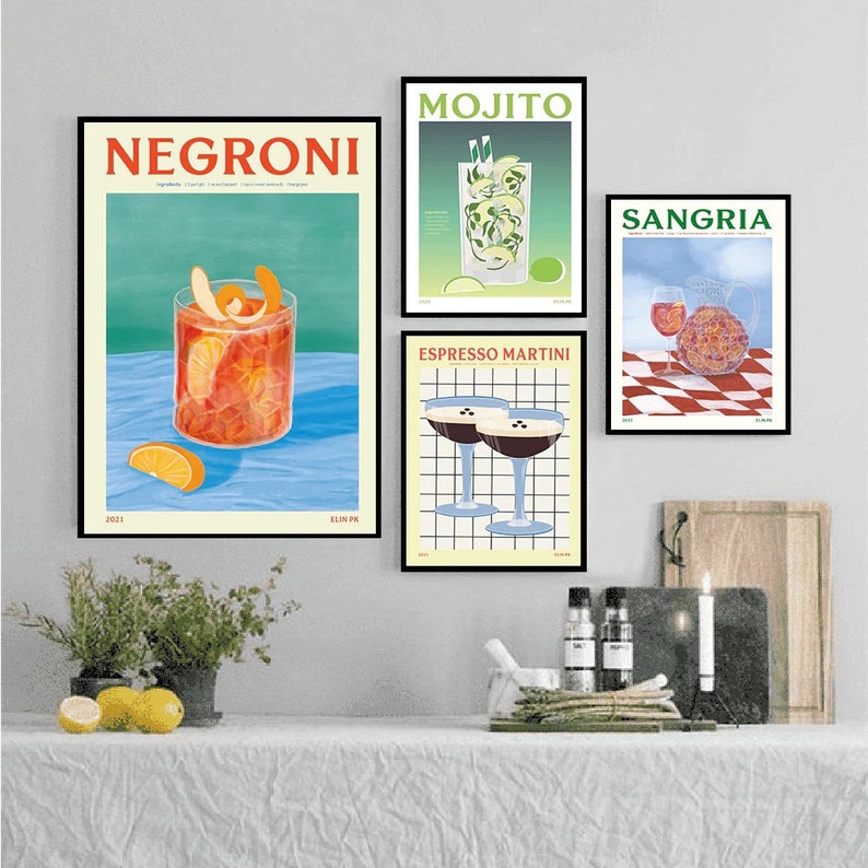 Cocktail Drink Wall Art Cocktail Wall Prints for Home or - Etsy