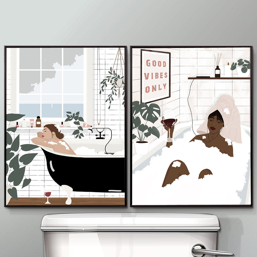 Spa Bath Day Canvas Print, Abstract Bathroom Art, Cotton Canvas Poster ...