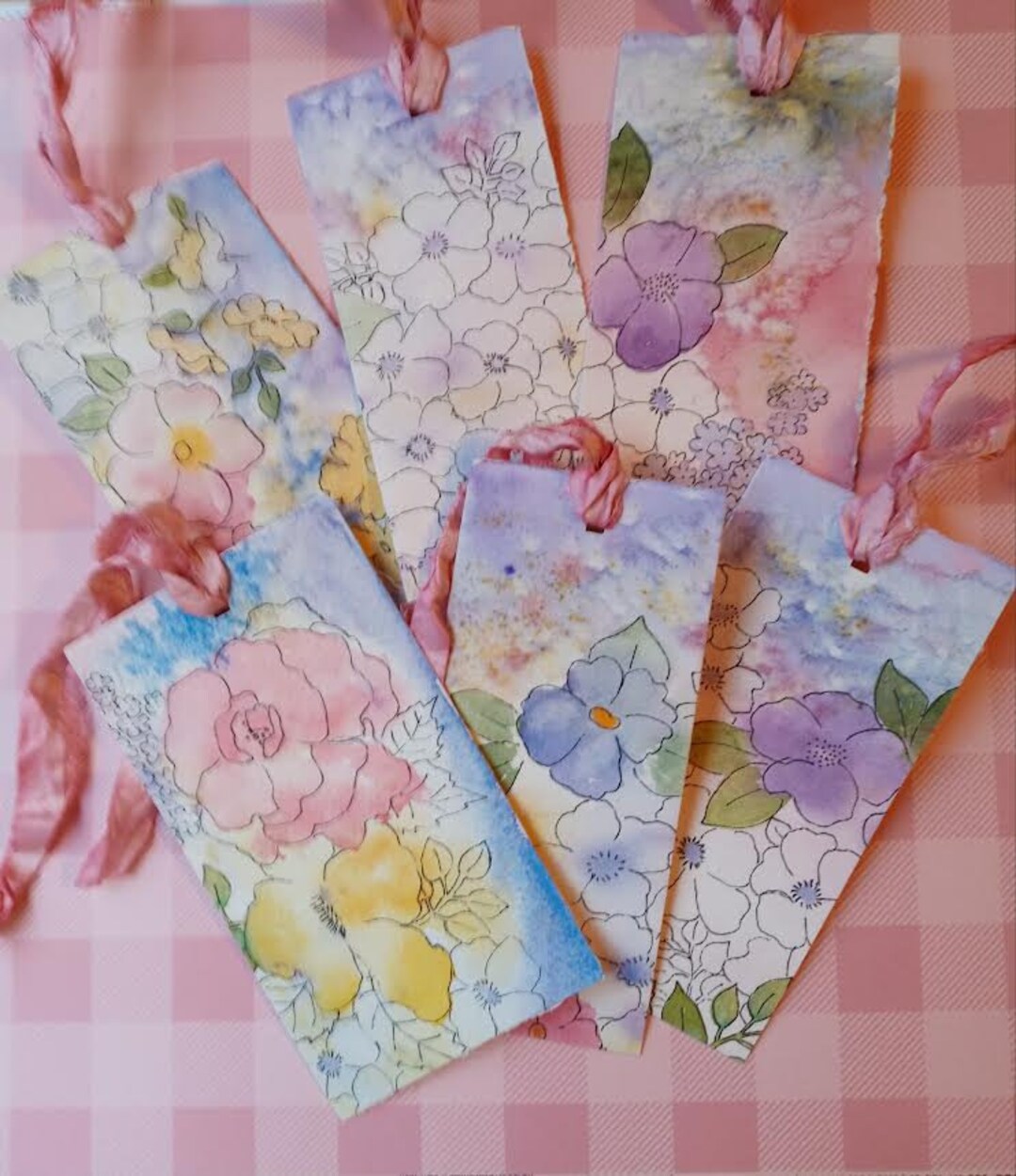 Floral Watercolor Gift Tags Set of 6, Original Hand Painted Tags - Etsy