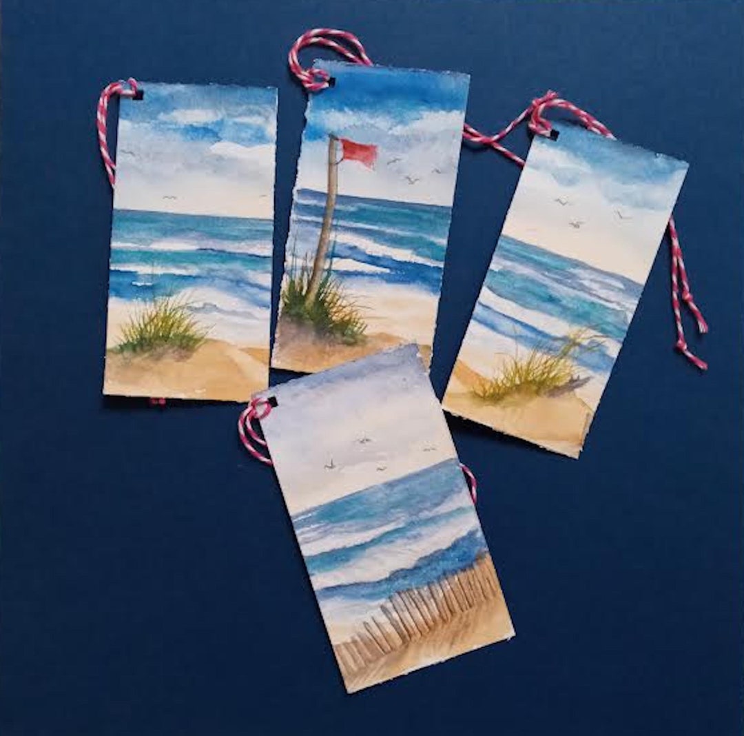 Original Watercolor Nautical Beach Gift Tags, Set of 4 - Etsy