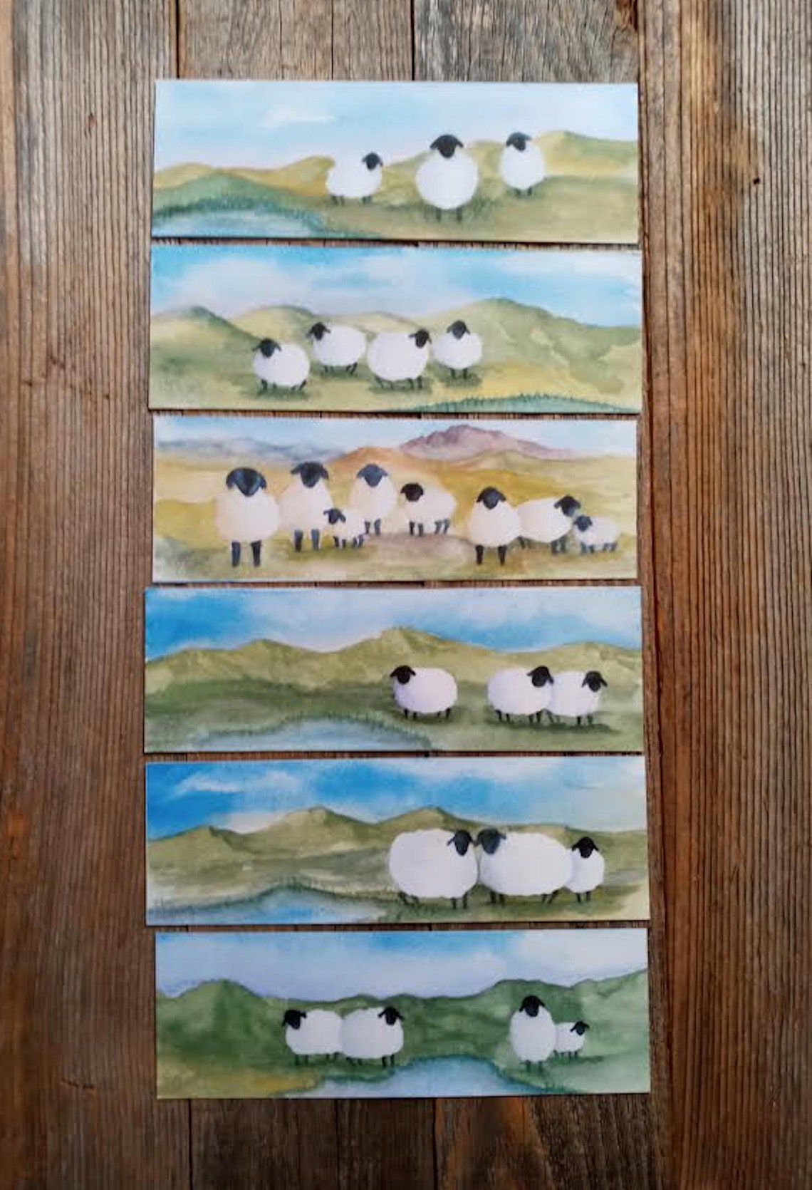 Set of 6 Prints of My Watercolor Sheep Bookmarks, 23rd Psalm Bible ...