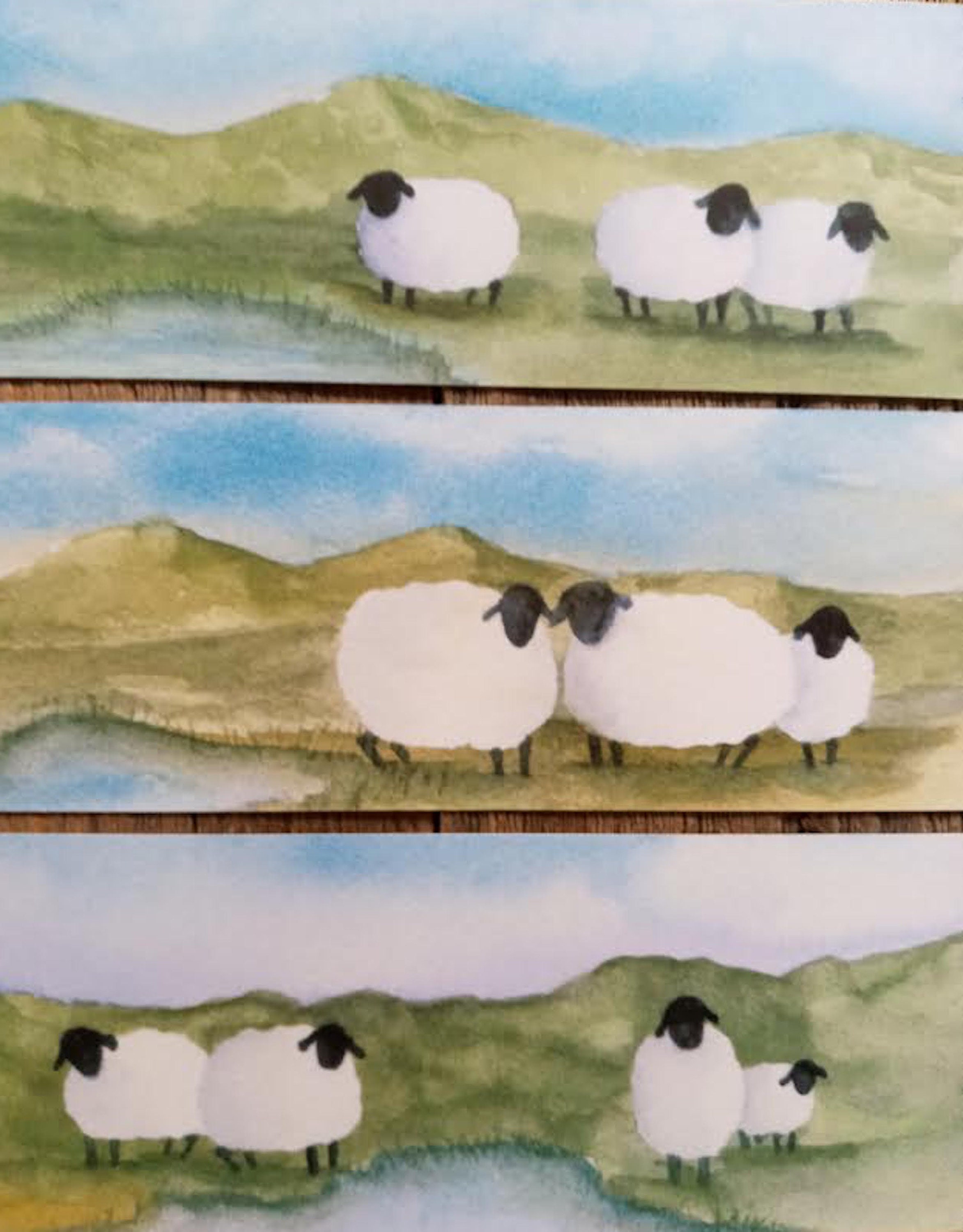 Set of 6 Prints of My Watercolor Sheep Bookmarks, 23rd Psalm Bible ...