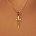 Sterling Silver Knight Sword Necklace: 18K Gold Plated Charm, Dainty ...