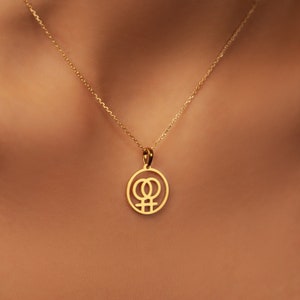 18K Gold Plated Transgender Necklace Sterling Silver | Dainty Trans ...