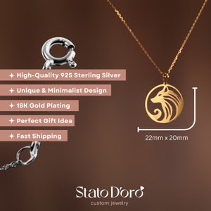 18K Gold Plated Sterling Silver Wolf Pendant Necklace - Diamond-cut ...