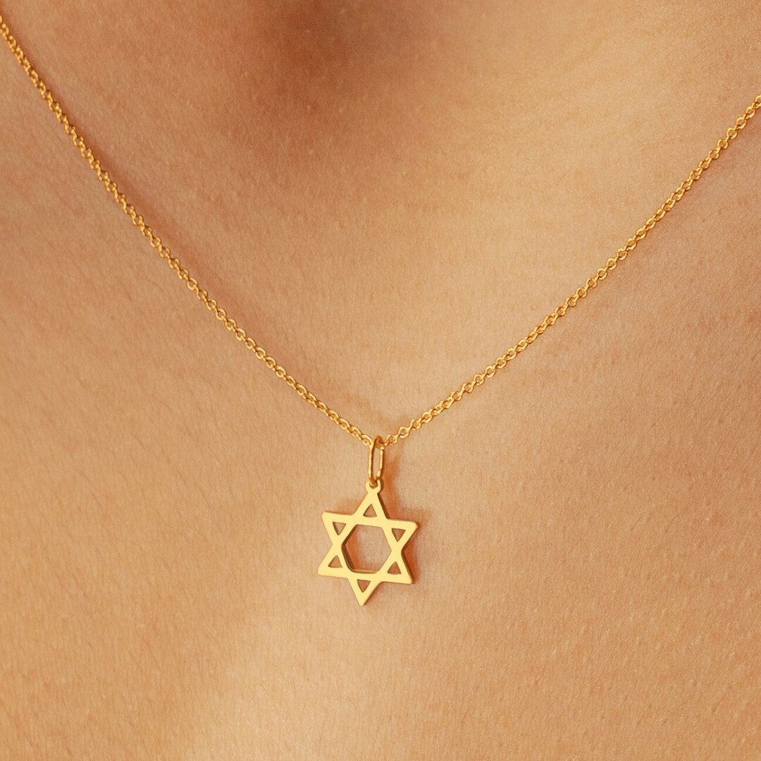 Sterling Silver Rhodium Plated Mini Star of David Necklace Pendant ...