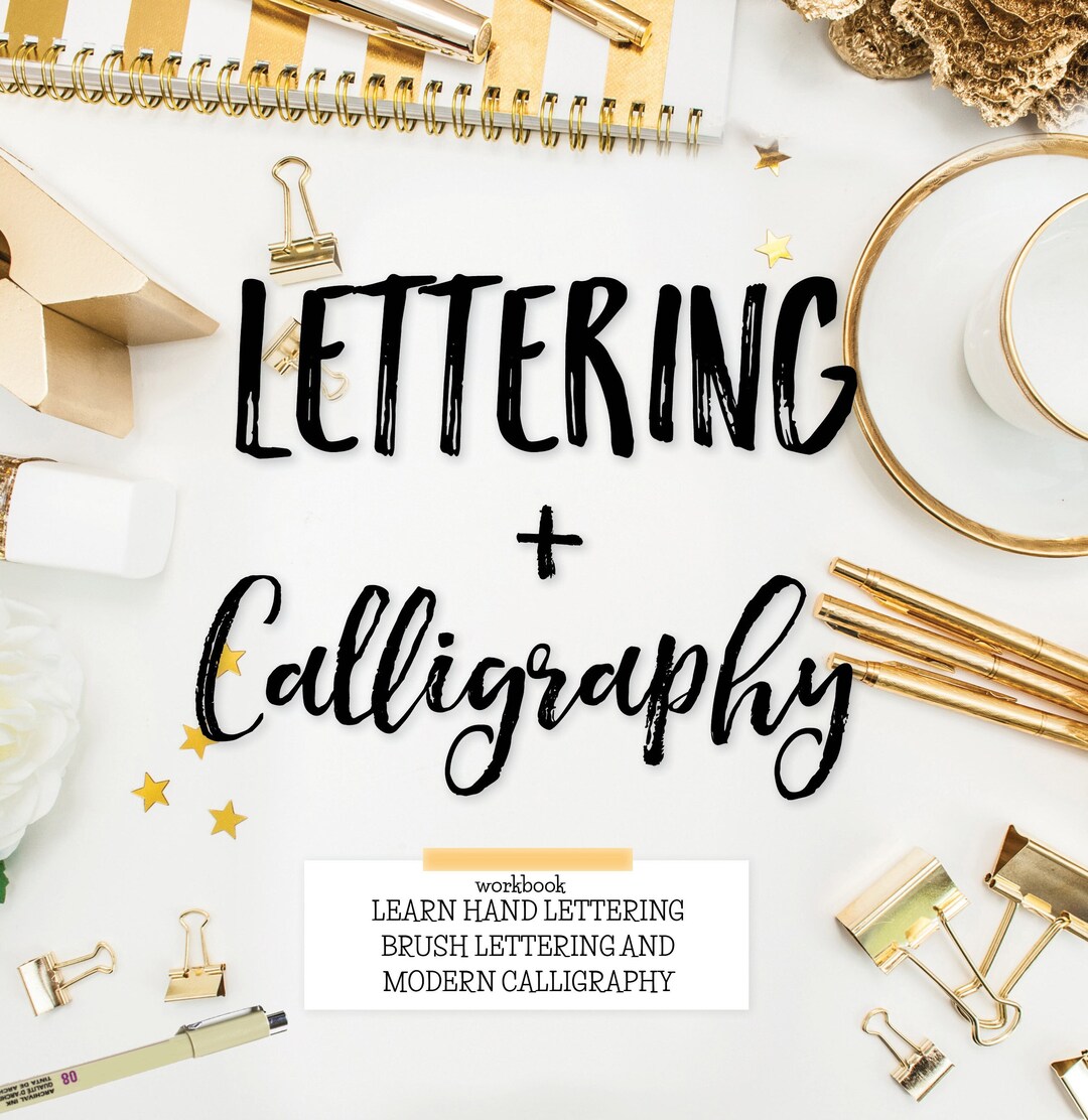 Lettering & Calligraphy Workbook: 99 Page Instant Download - Learn ...