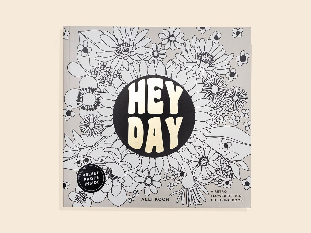 Retro Floral Coloring Book: Heyday - 40+ Pages With Velvet Accents - Etsy