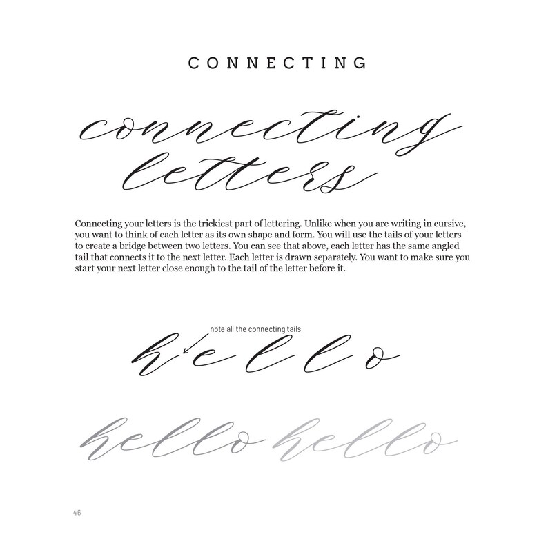 Lettering & Calligraphy Workbook: 99 Page Download and Print - Etsy