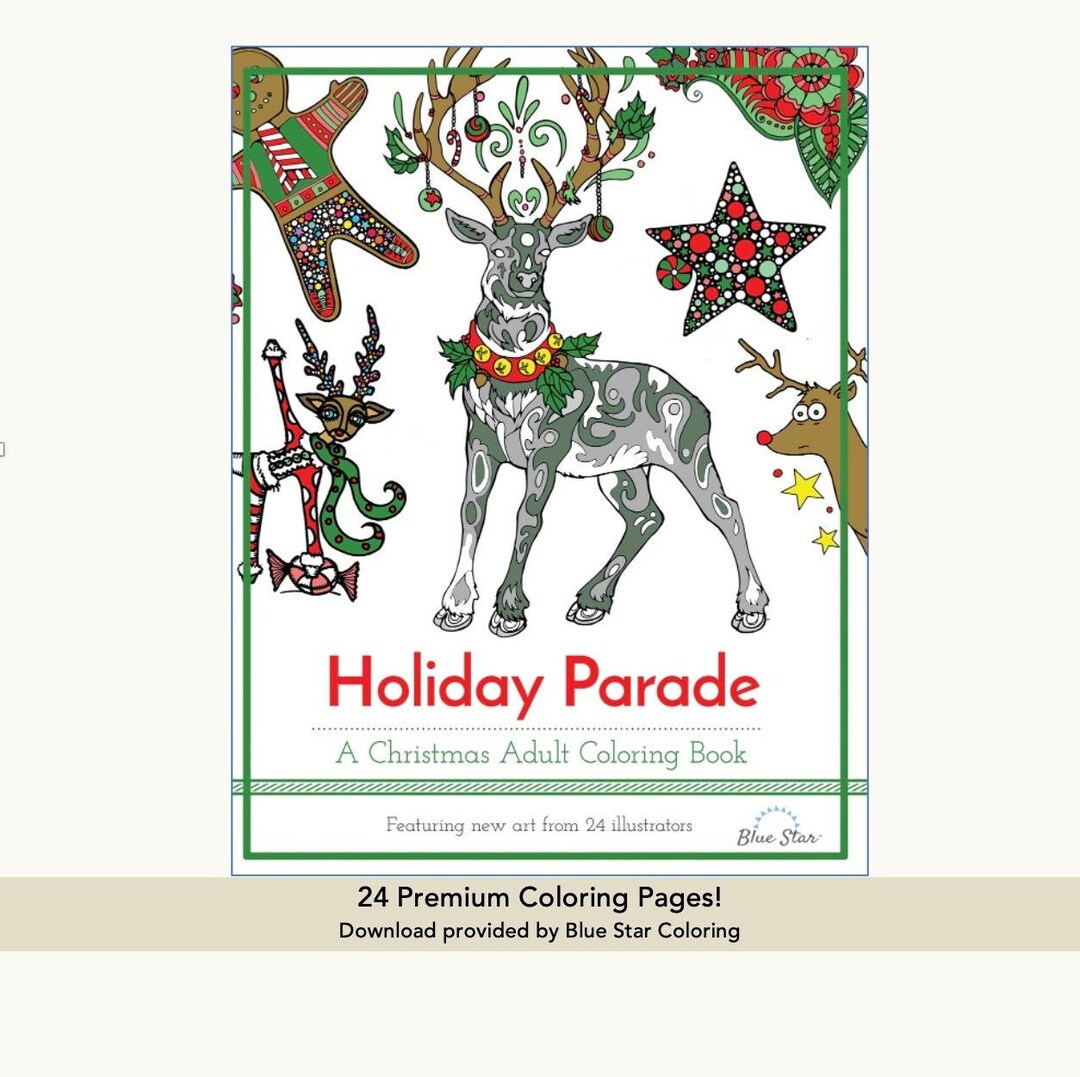 Holiday Parade: 24 Coloring Pages - Instant Download, Stocking Stuffer ...