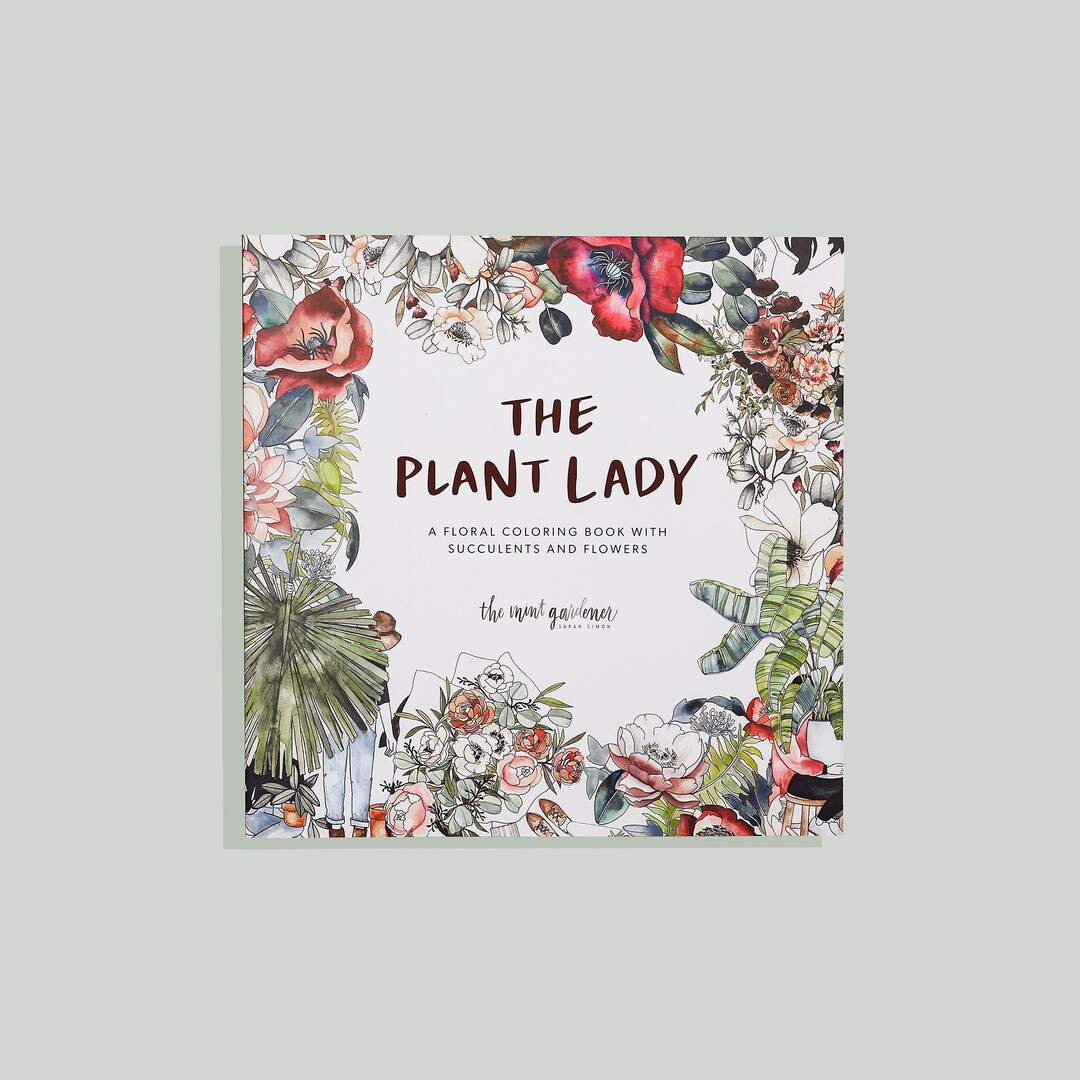 Plant Lady Coloring Book – Floral Designs, Stress Relief (80 Pages) - Etsy