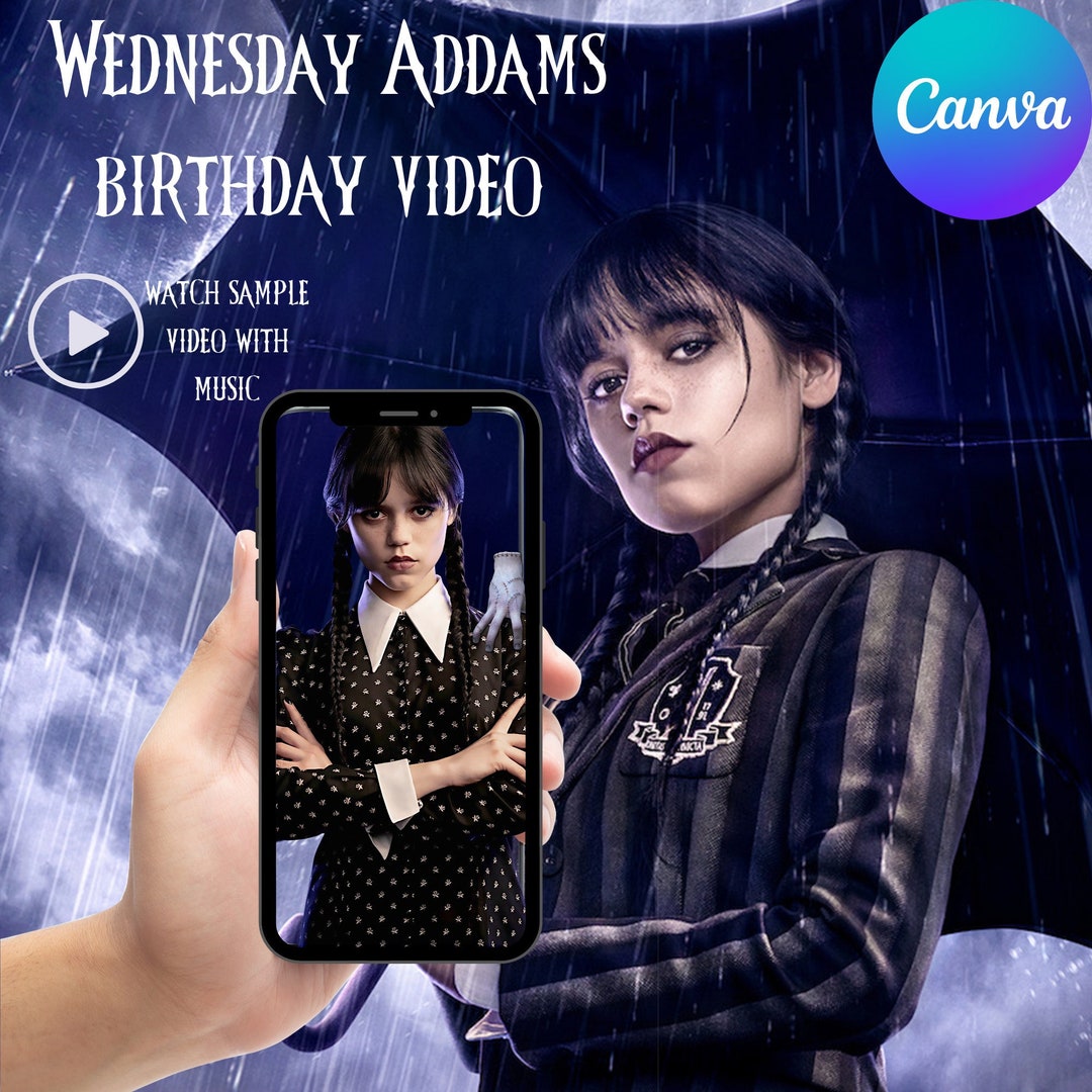 Wednesday Addams Birthday Video Invite, Party Video Invite, Wednesday ...