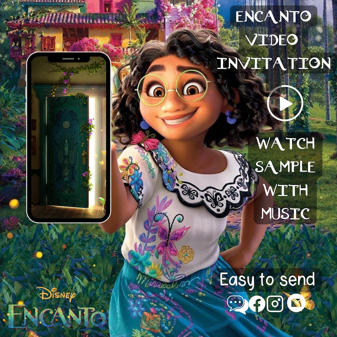 Encanto Video Invitation, Encanto Birthday Invitation Video, Madrigal ...