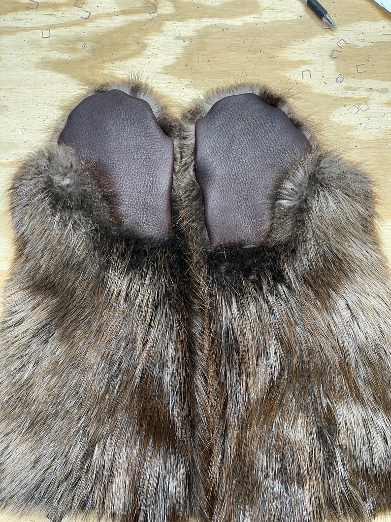 Beaver Fur Gauntlet Mittens - Etsy