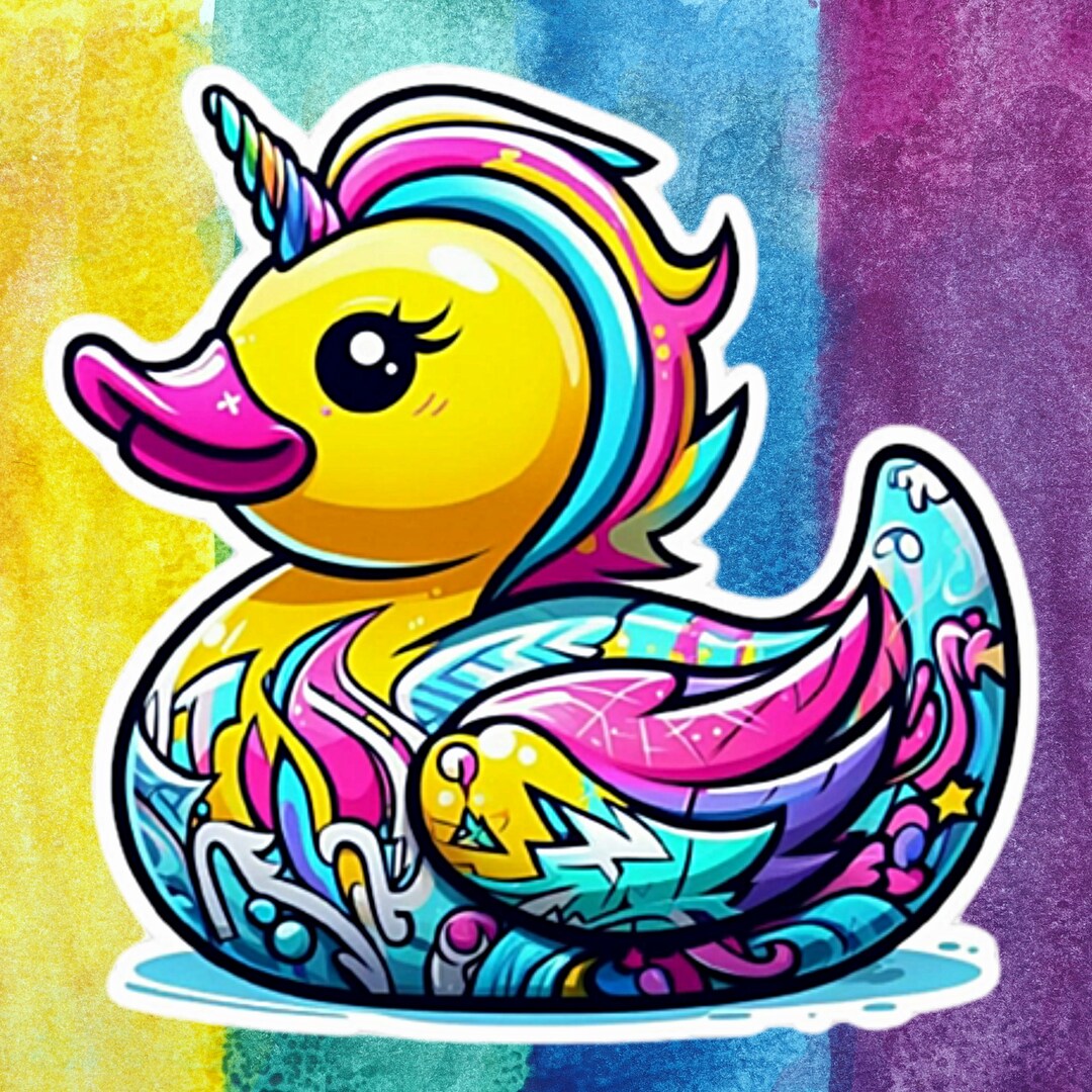 Rubber Duck Unicorn Waterproof Sticker for Car Window Water Bottle Tumbler Laptop, Unicorn Car ...