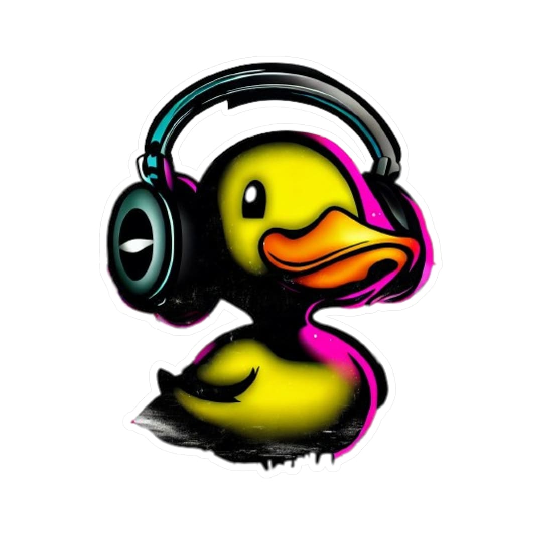 Rubber Duck Wearing Headphones Sticker Ducked Sticker Rubber - Etsy