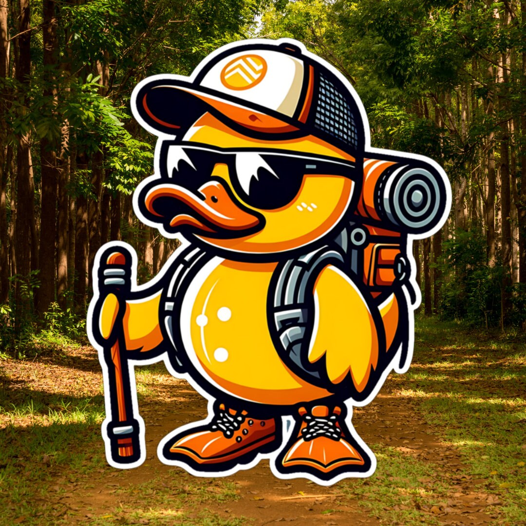 Hiking Rubber Duck Waterproof Window Decal Sticker, Car Vehicle Rubber ...
