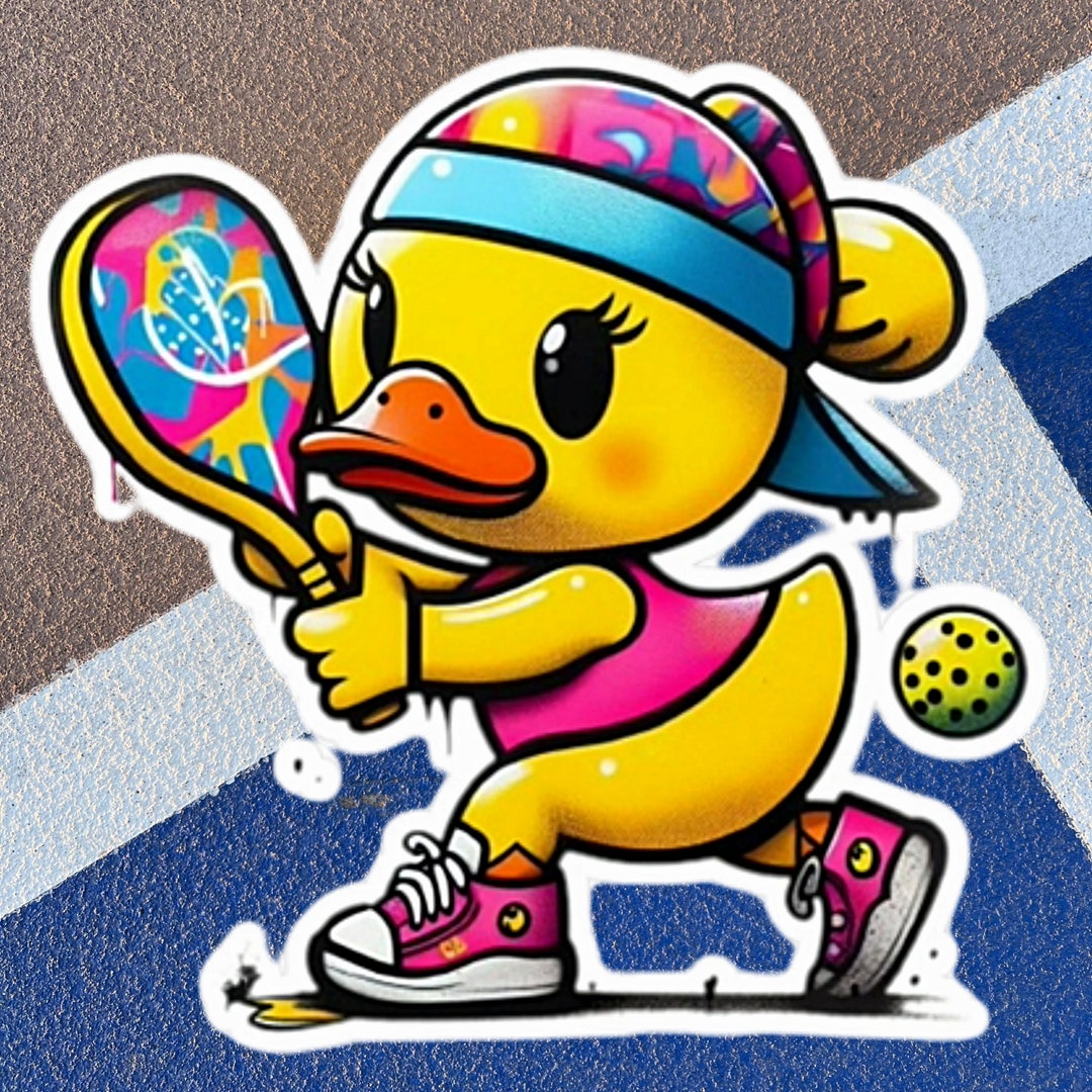 Rubber Duck Girl Pickleball Player Kiss-cut Vinyl Decals, Awesome Car ...