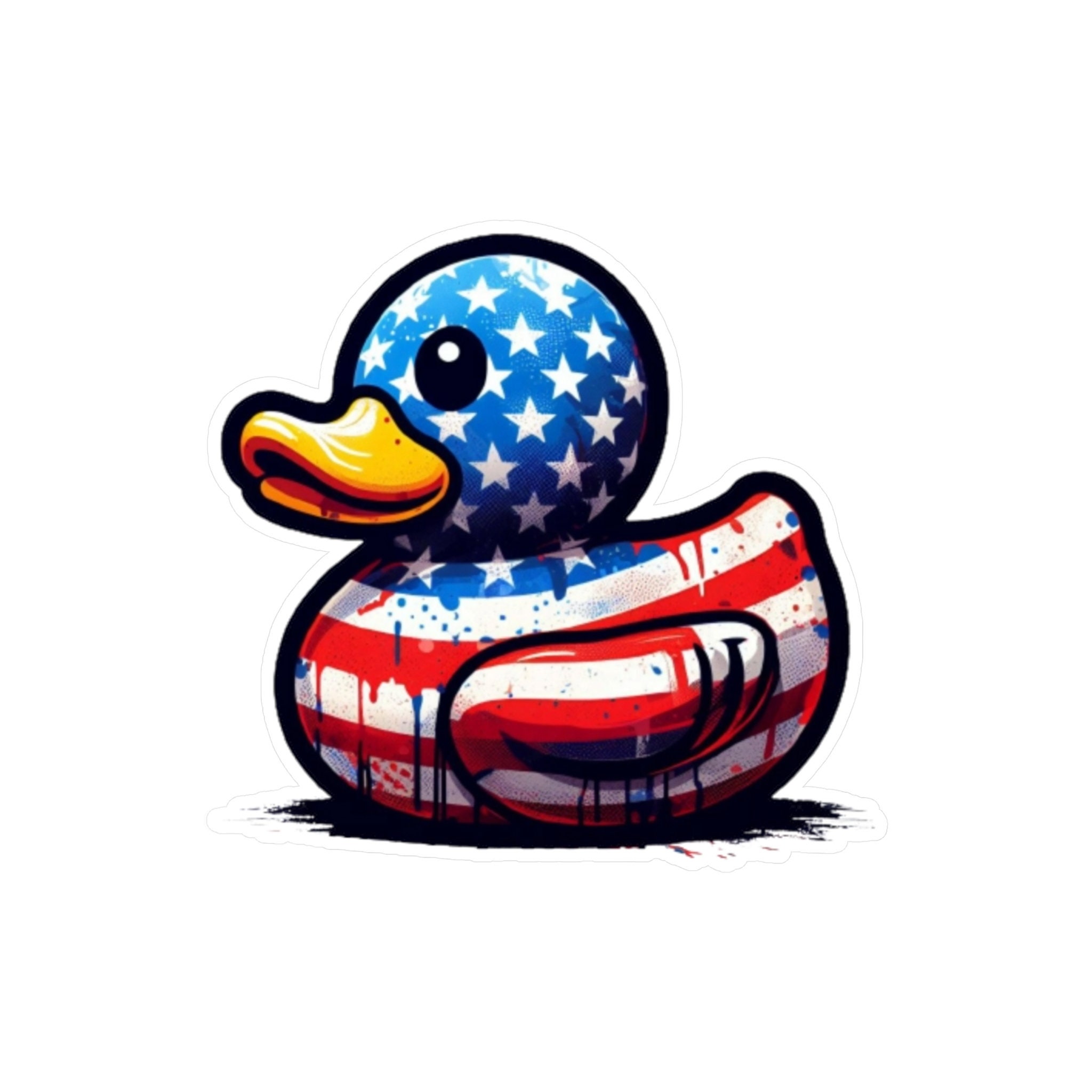 Rubber Duck American Flag Patriotic Waterproof Car Window Water Bottle ...