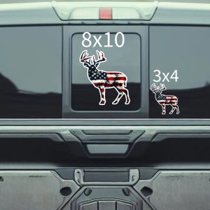 American Flag Buck Sticker/decal, White Tail Deer Sticker, Car Window ...