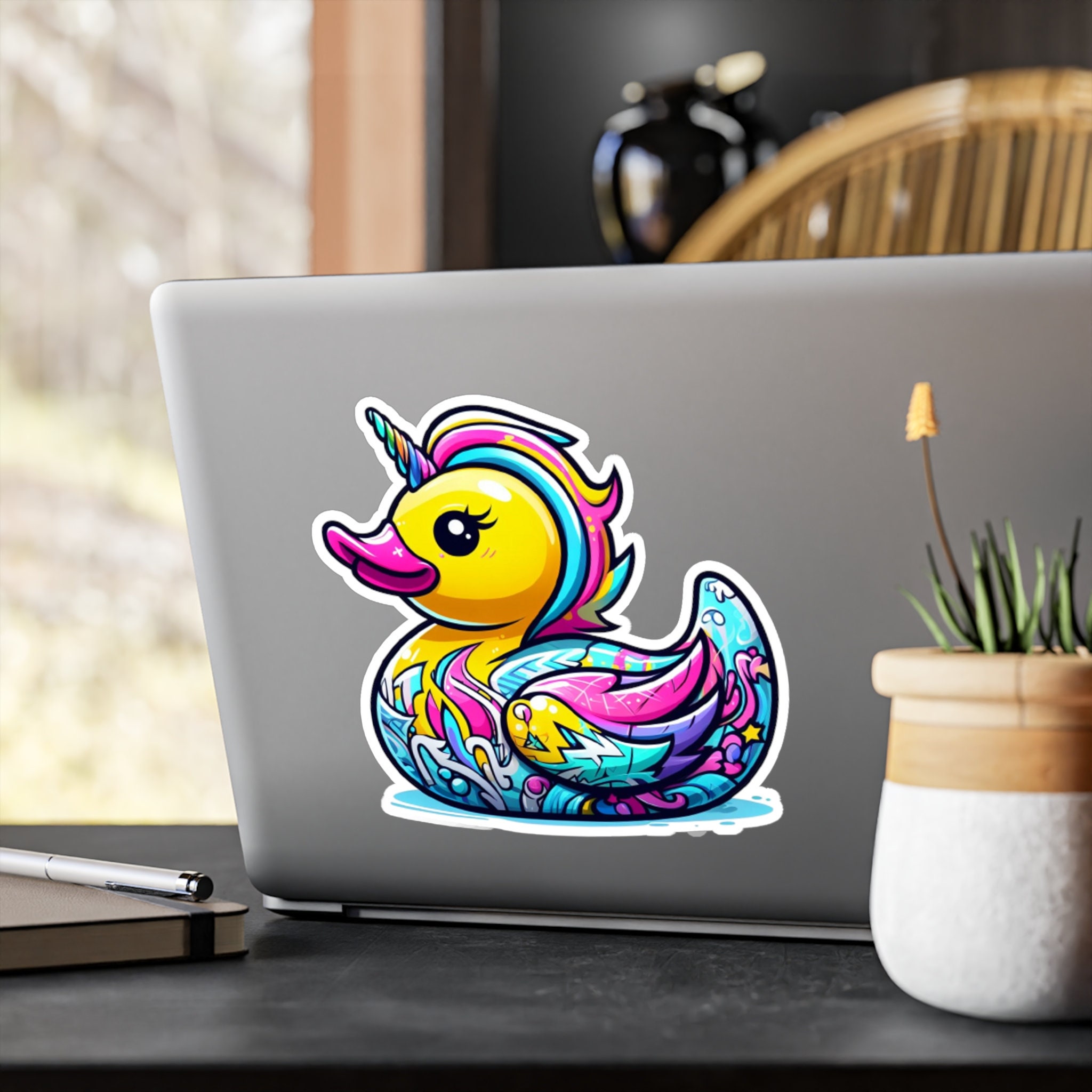 Rubber Duck Unicorn Waterproof Sticker for Car Window Water Bottle ...