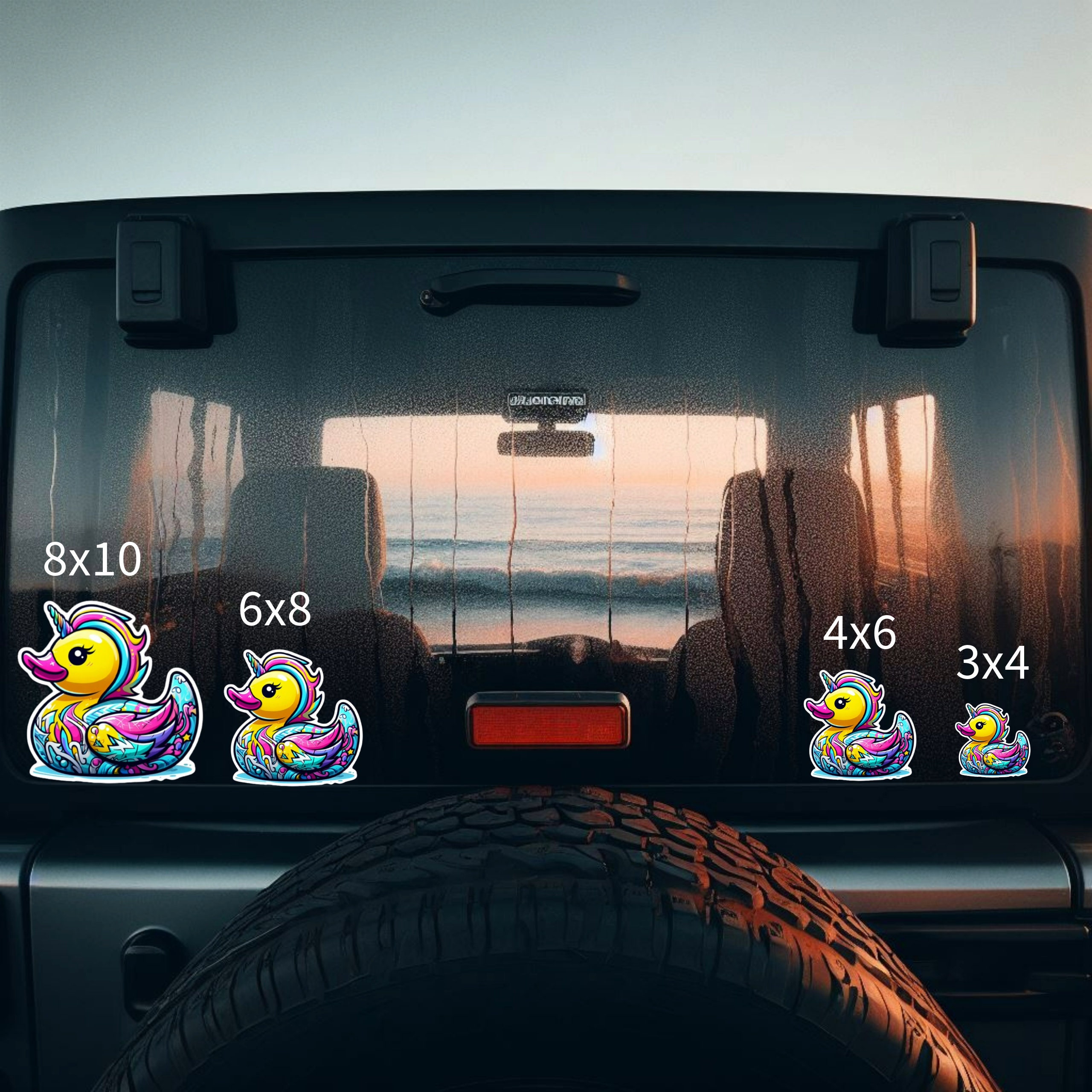 Rubber Duck Unicorn Waterproof Sticker for Car Window Water Bottle ...