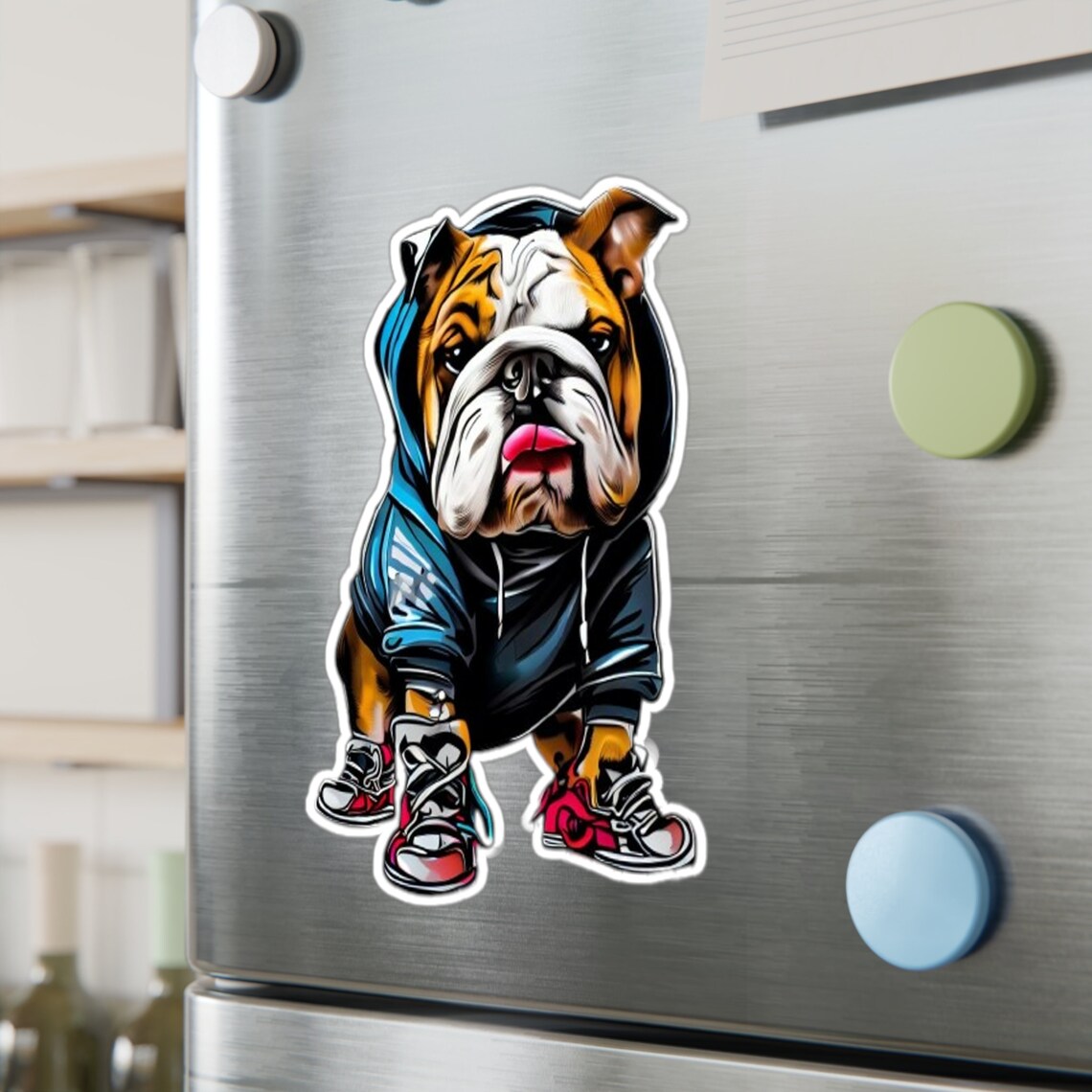 Bulldog in Hoodie Waterproof Car Window Vinyl Sticker Decal, Water ...
