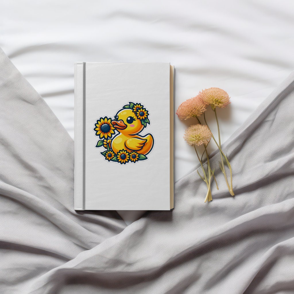 Sunflower Rubber Duck Vinyl Window Sticker Cute Sunflower Duck Decal ...