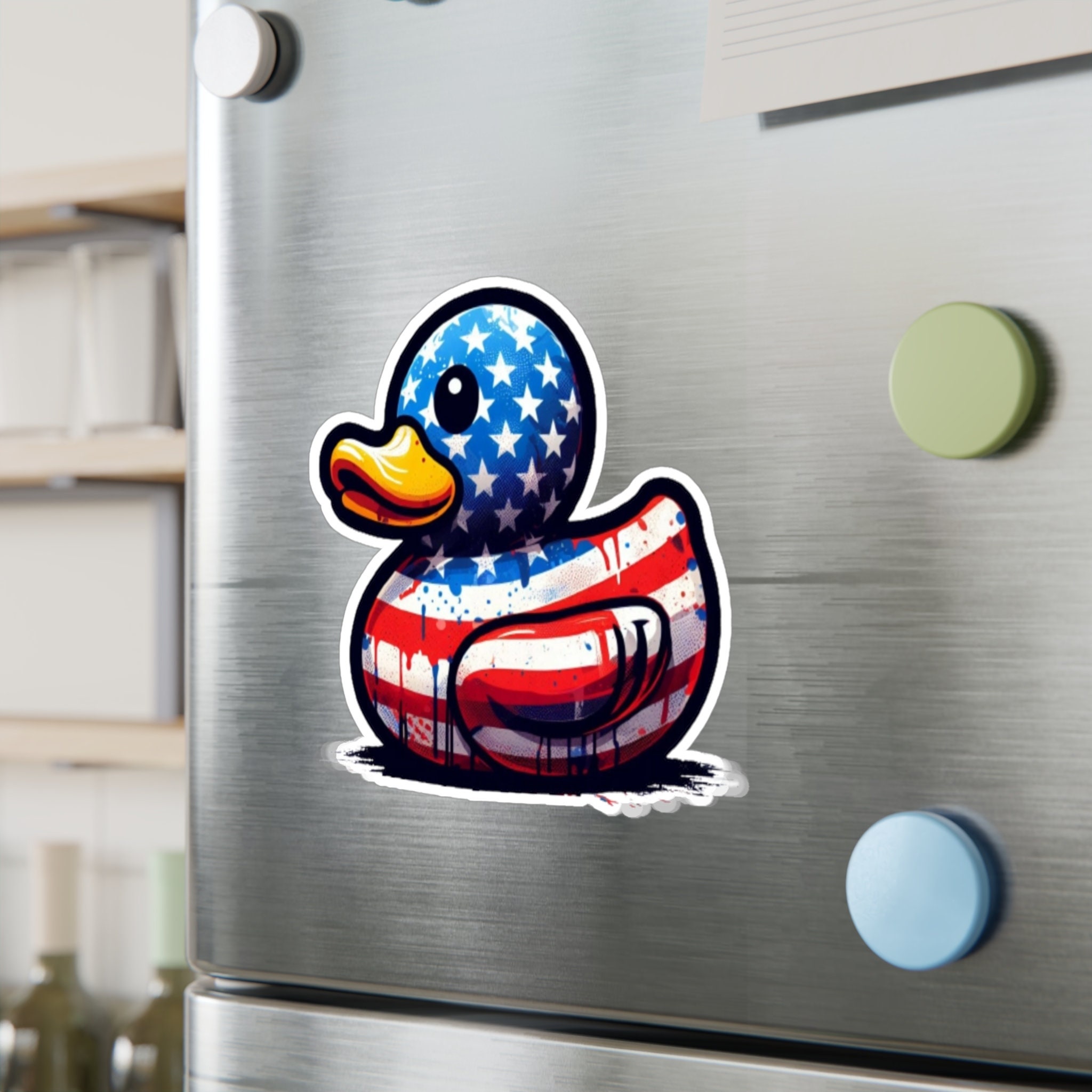 Rubber Duck American Flag Patriotic Waterproof Car Window Water Bottle ...