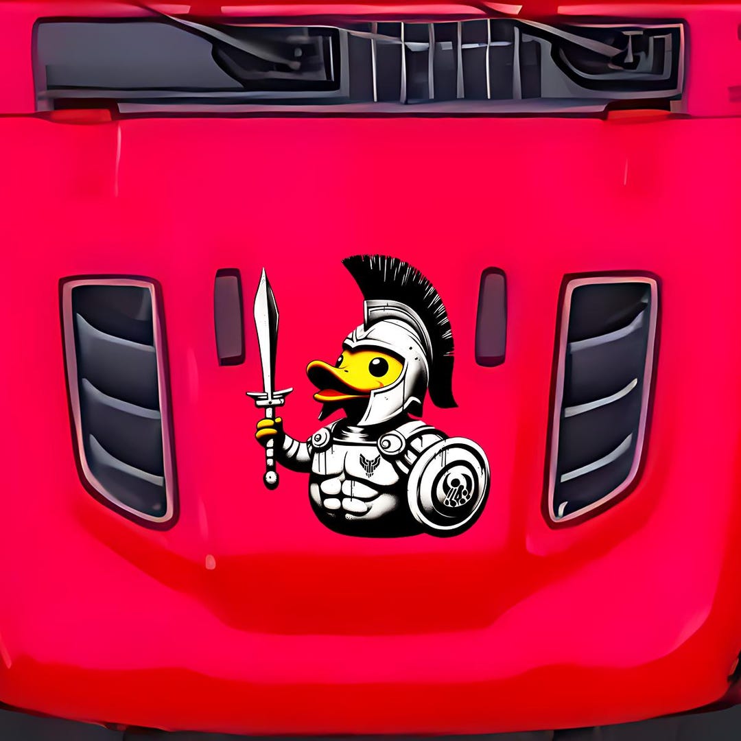 Large Gladiator Duck Vehicle Decal Die-cut DTF Sticker Custom ...