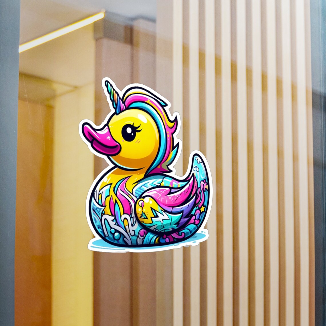 Rubber Duck Unicorn Waterproof Sticker for Car Window Water Bottle ...
