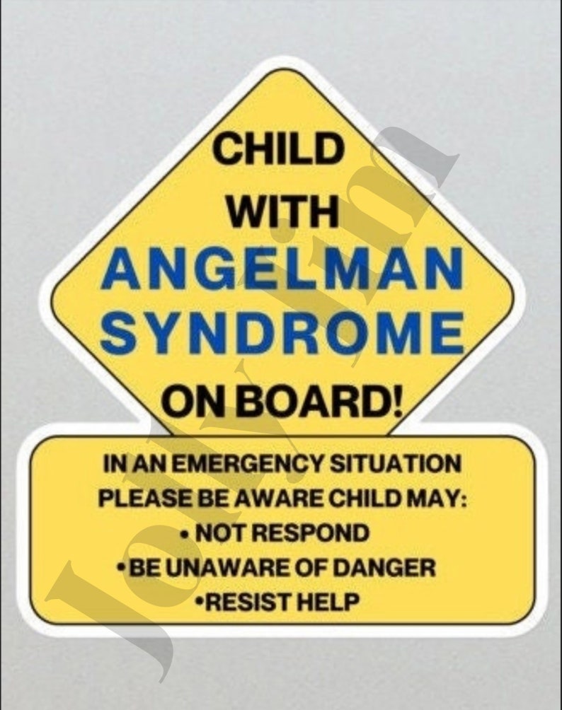 Child With Angelman Syndrome on Board Sticker for Car or Truck in Case ...