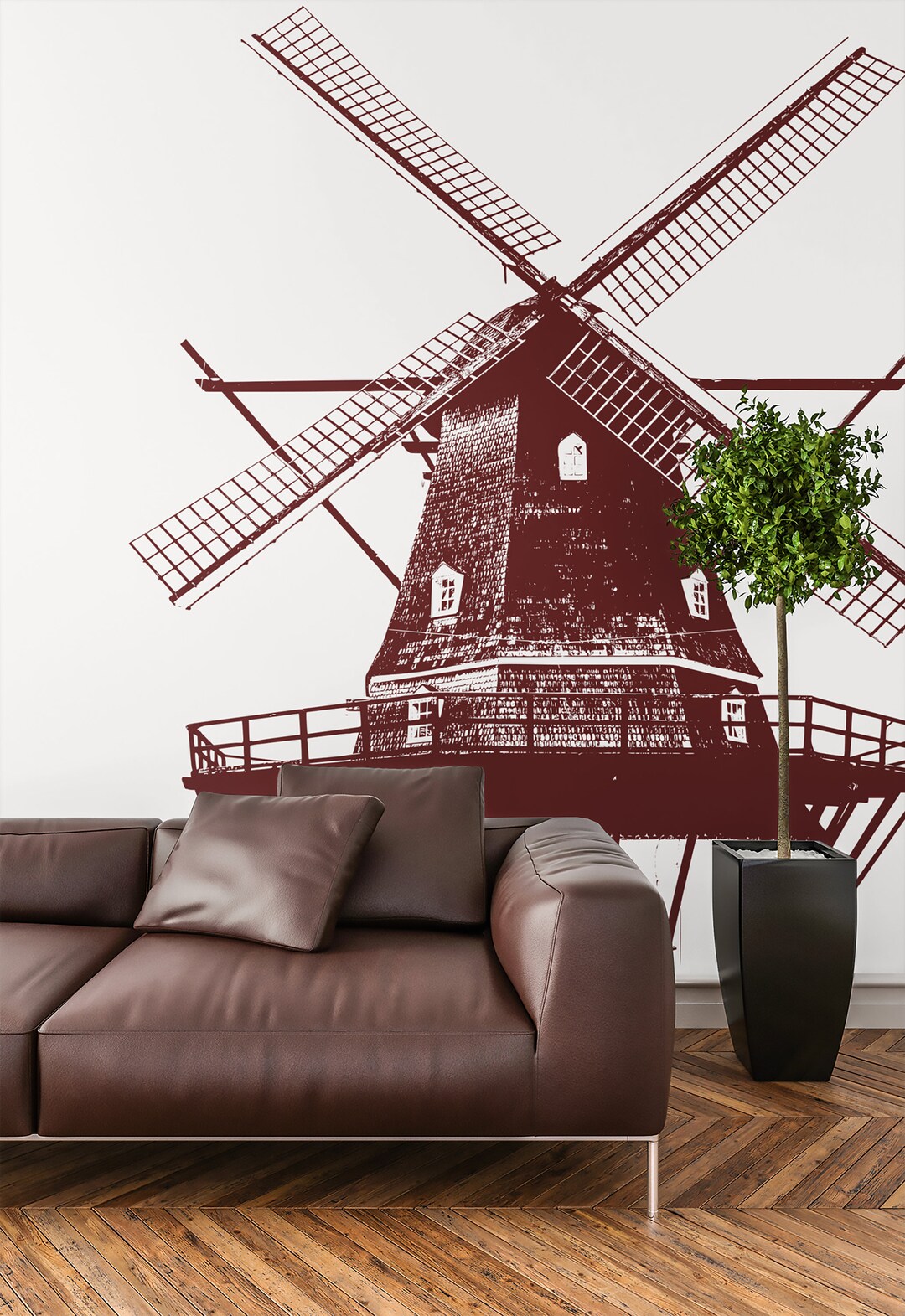 Windmill 2 Wall Decal, Wall Art, Mural, Decor, Vector Print - Etsy