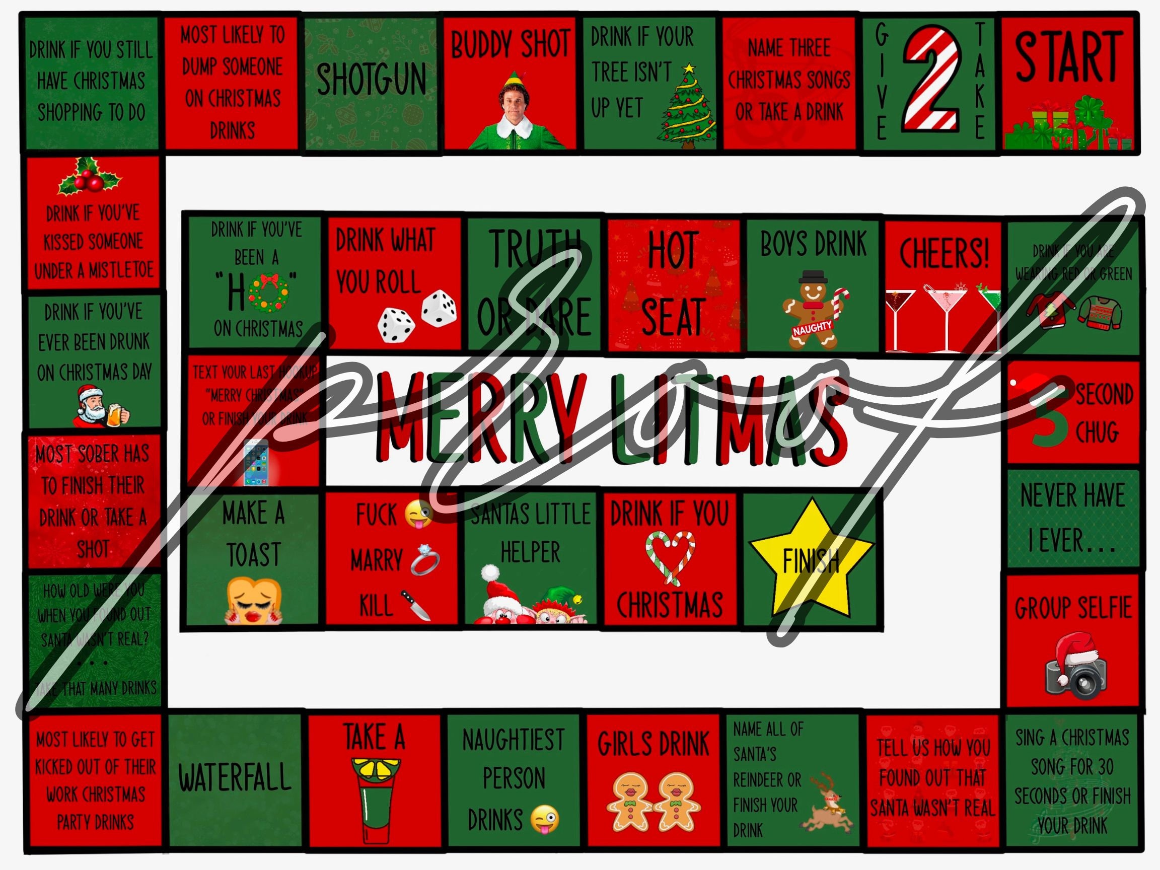 Holiday Drinking Game Party Game Adult Drinking Game Etsy Uk