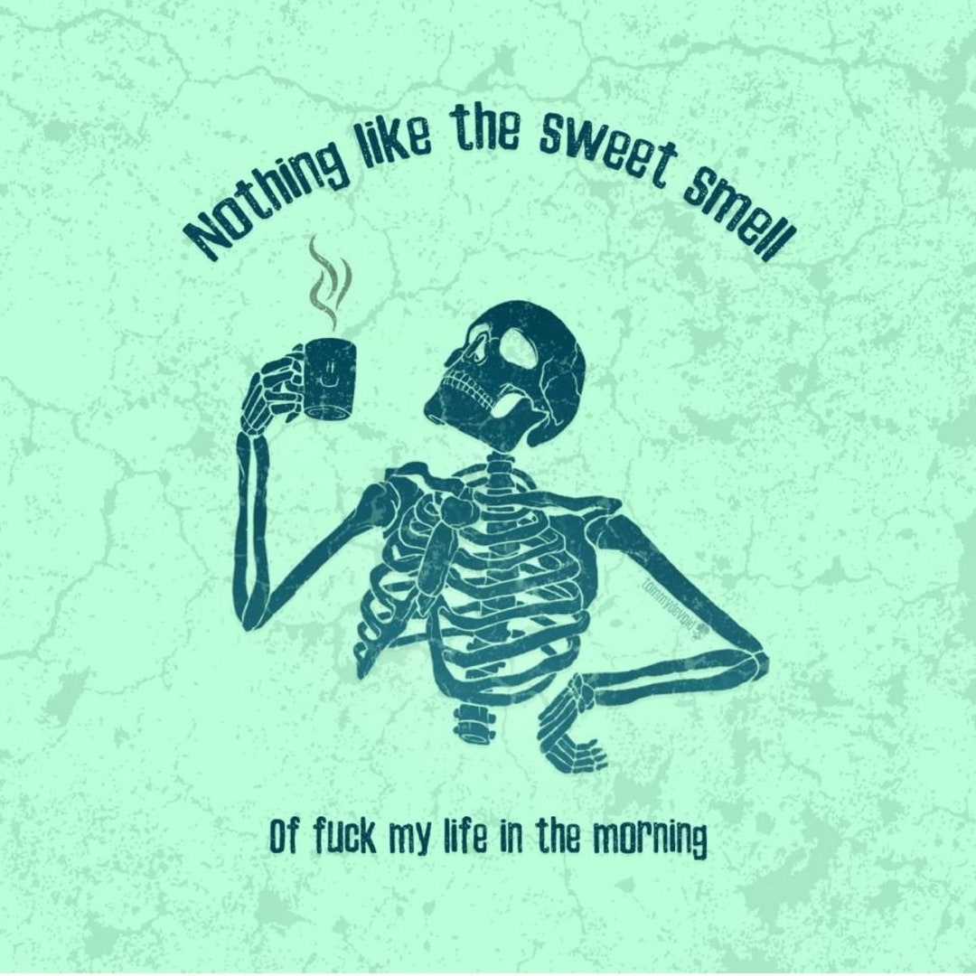 Blue Skeleton Grudge Relatable Sticker - Etsy