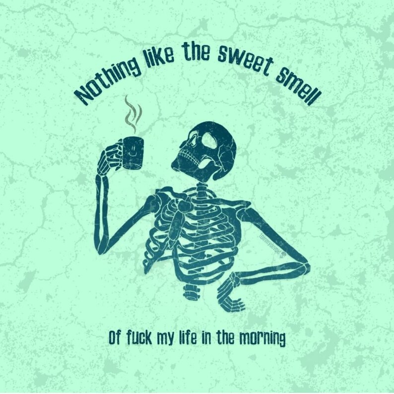 Blue Skeleton Grudge Relatable Sticker - Etsy